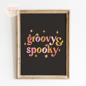 Groovy & Spooky Print, Boho Halloween Print, Groovy Halloween Print ...