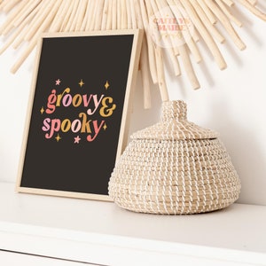 Groovy & Spooky Print, Boho Halloween Print, Groovy Halloween Print ...