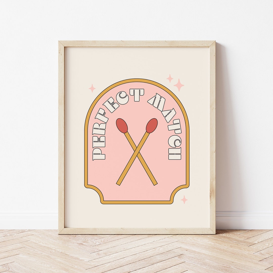 Perfect Match Print, Valentines Day Print, Boho Valentines Day ...