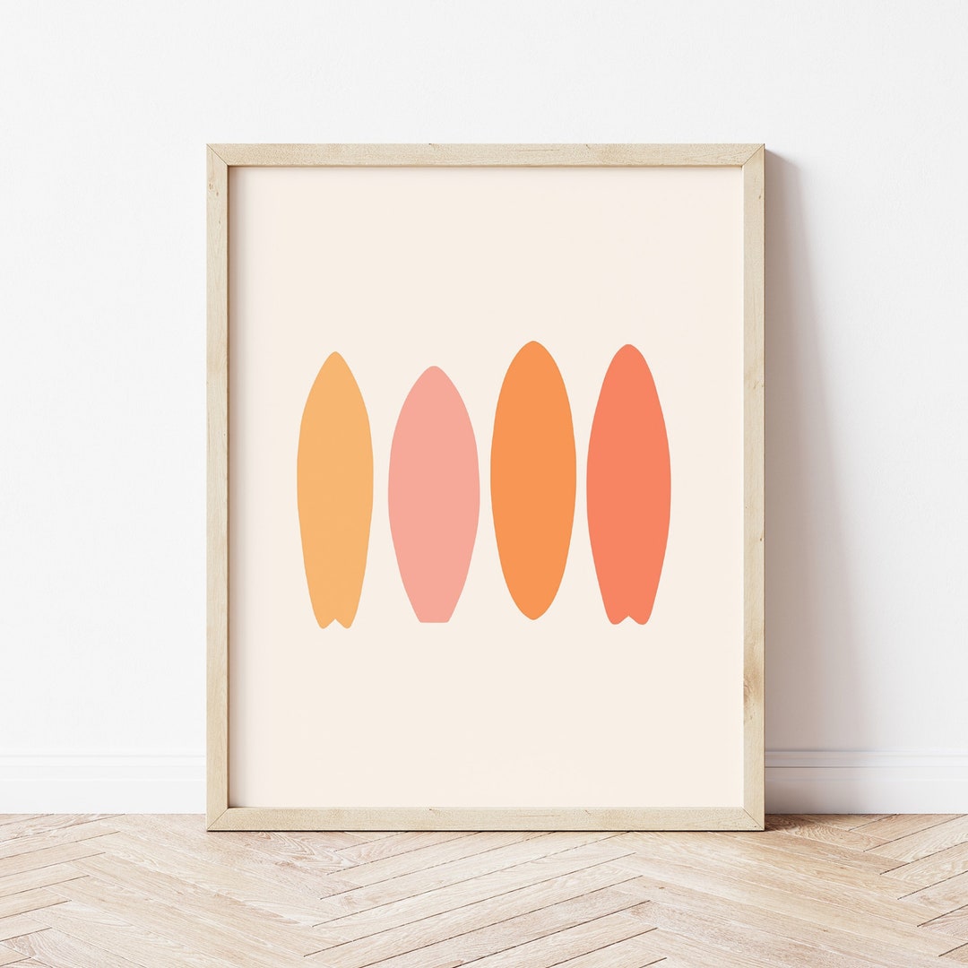 Boho Surfboards Print, Summer Wall Art, Boho Surf Print, Kids Room ...