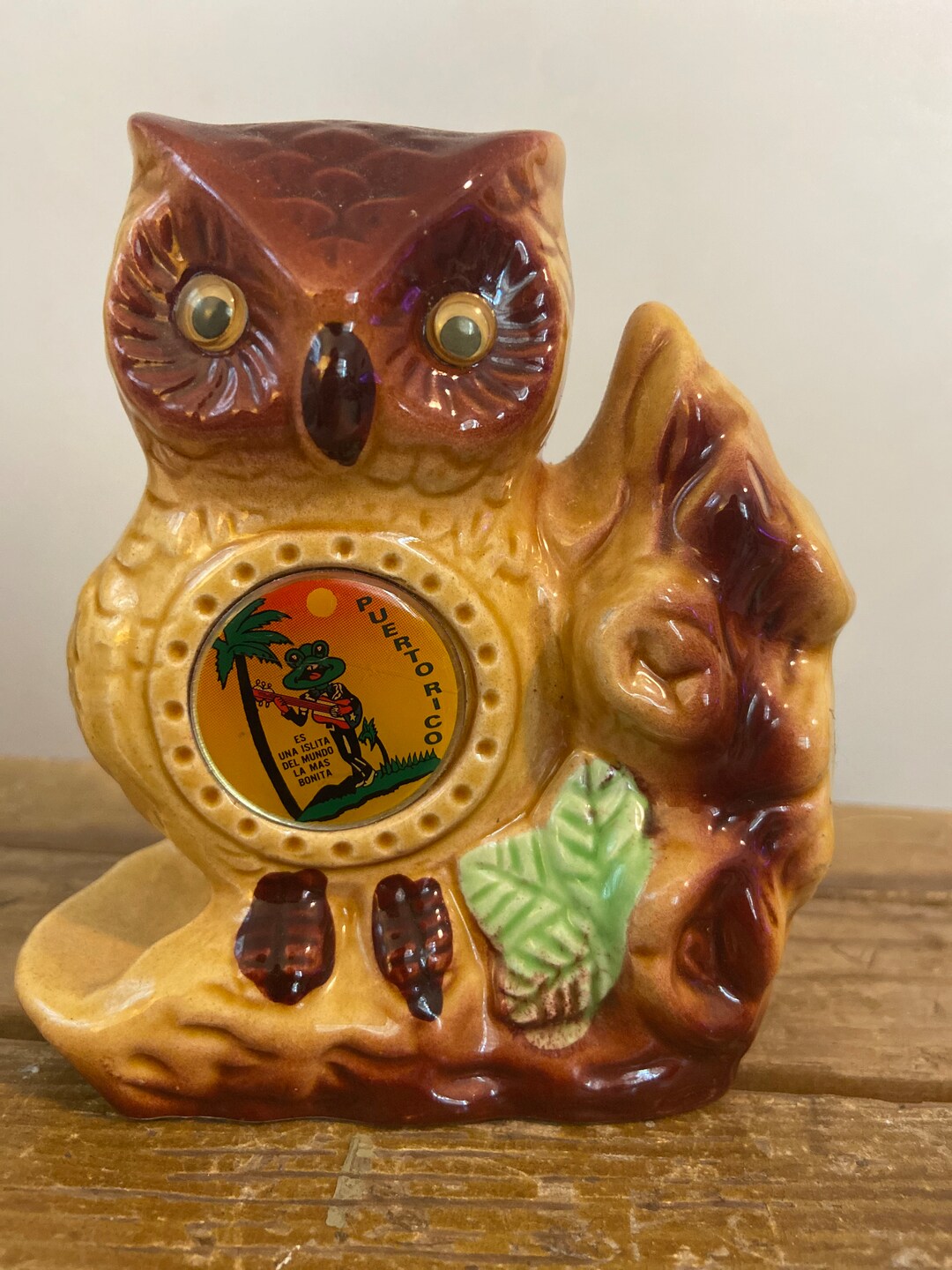 Vintage Glass Puerto Rico Owl Figurine - Etsy