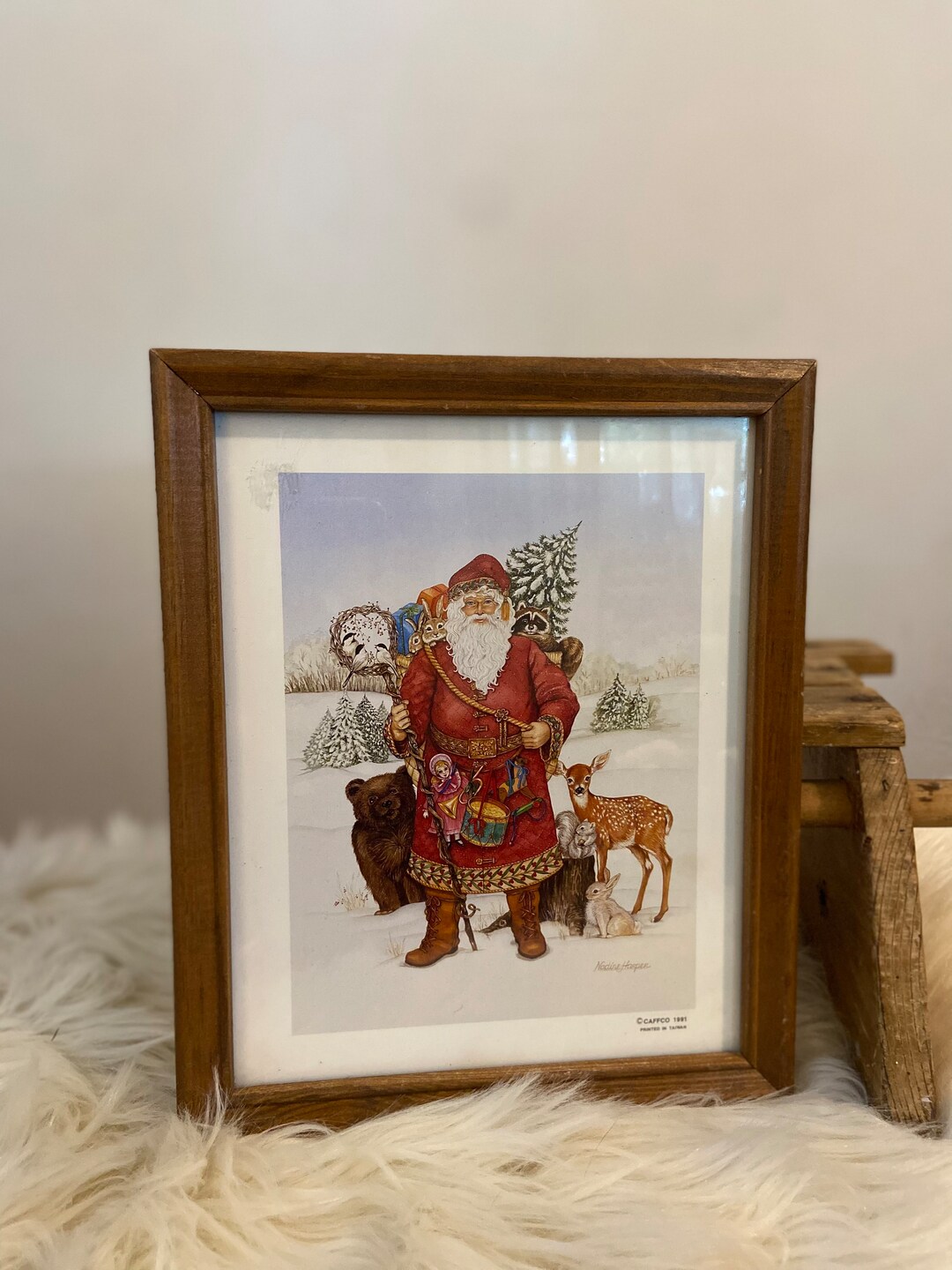 Modern Minimal Santa Framed Portrait - Etsy