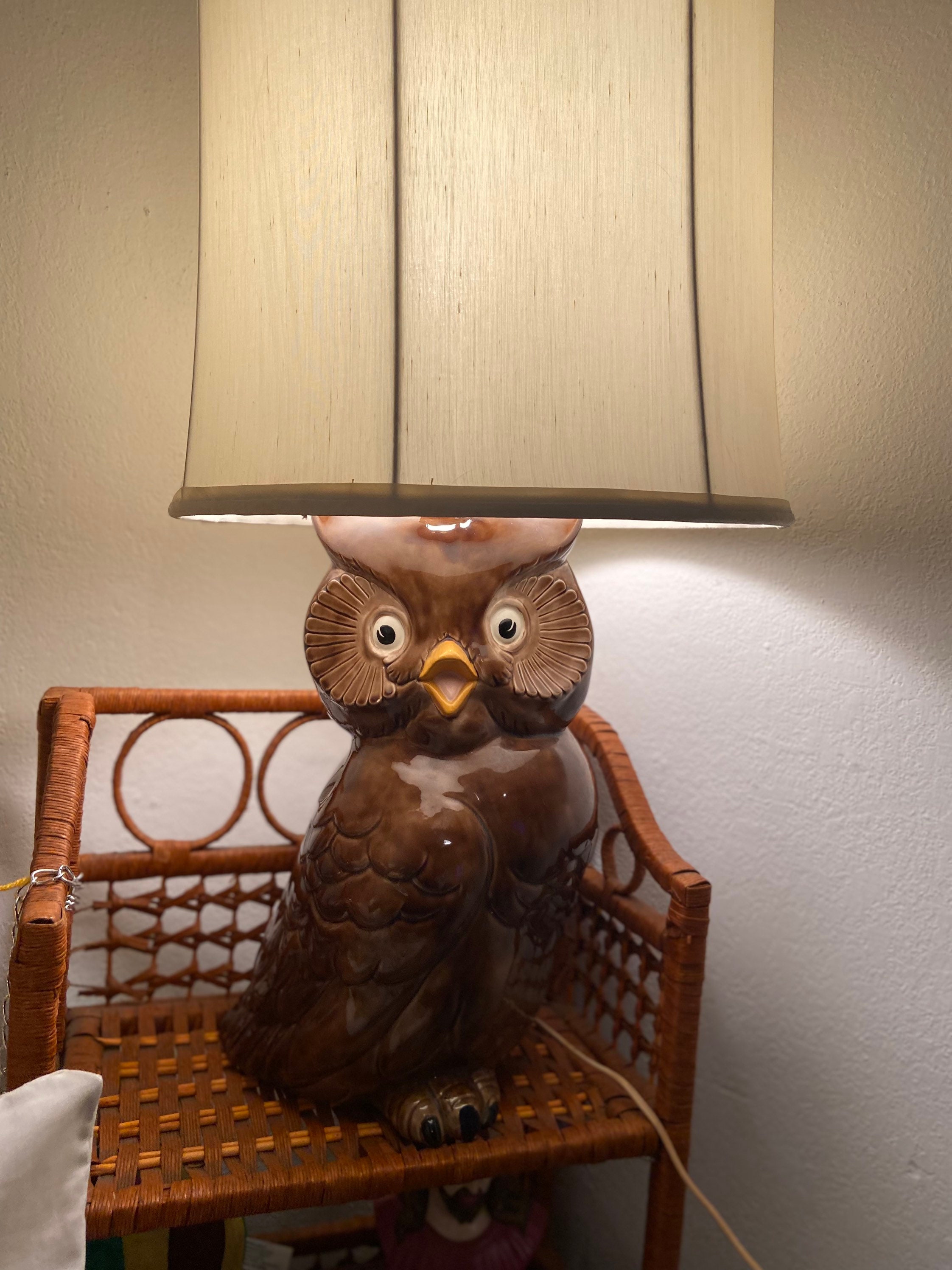 1970s MCM Owl Lamp - Etsy