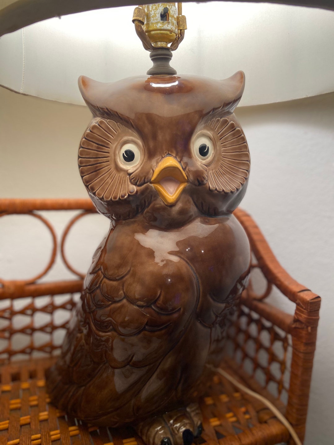 1970s MCM Owl Lamp - Etsy