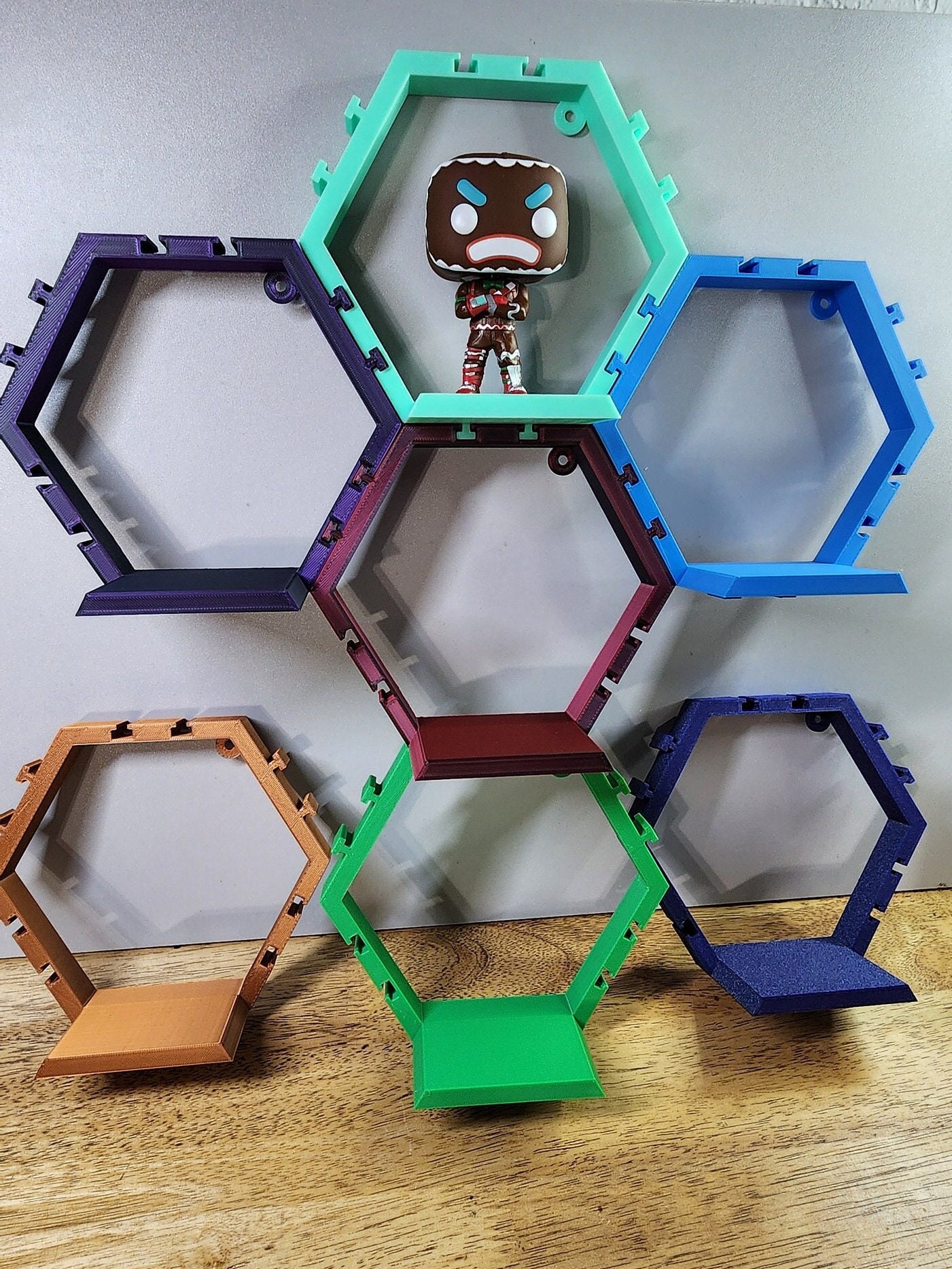 Funko Pop! and Collectable Figure Shelf Shadowbox Hex Interlocking Tile ...