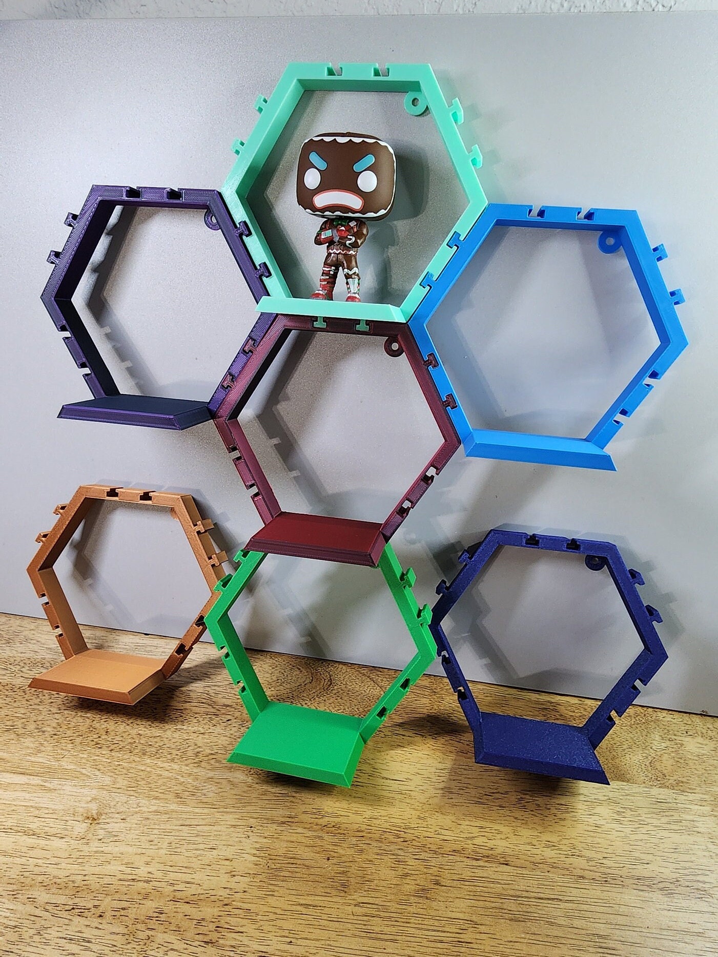 Funko Pop! and Collectable Figure Shelf Shadowbox Hex Interlocking Tile ...
