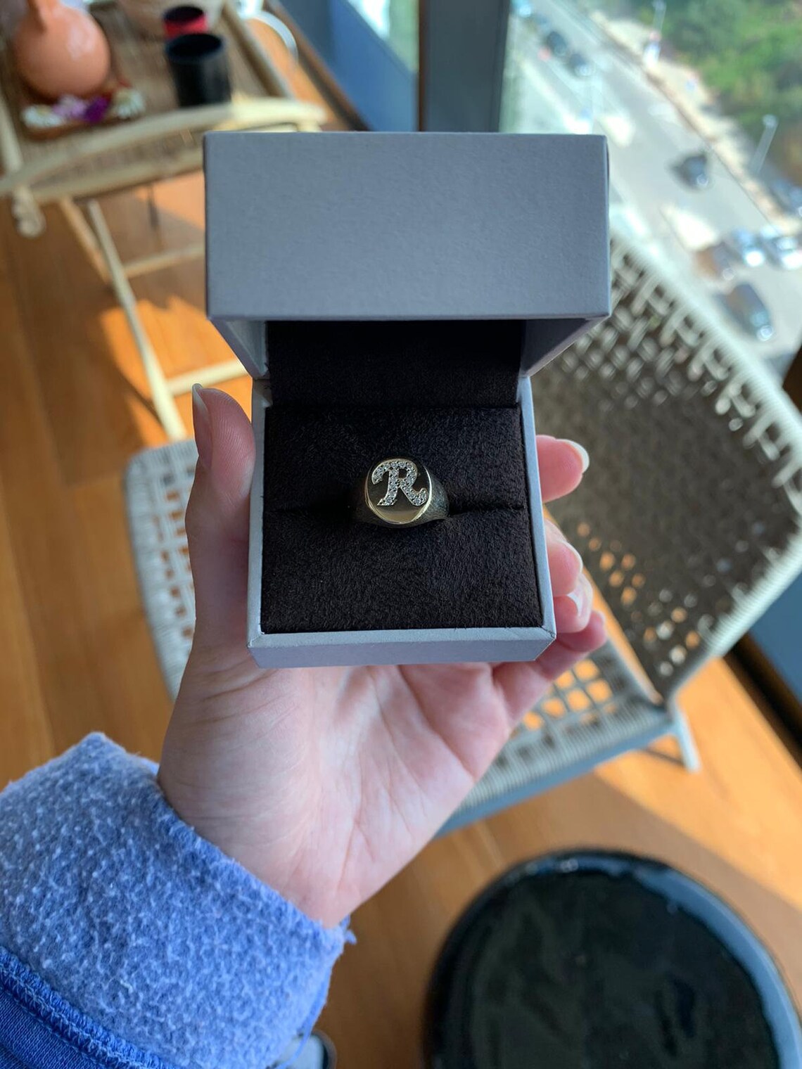 R Letter Ring Dainty Oval Signet Ring Made of 14k Gold Solid - Etsy