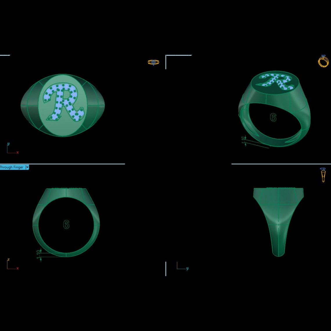 R Letter Ring Dainty Oval Signet Ring Made of 14k Gold Solid - Etsy