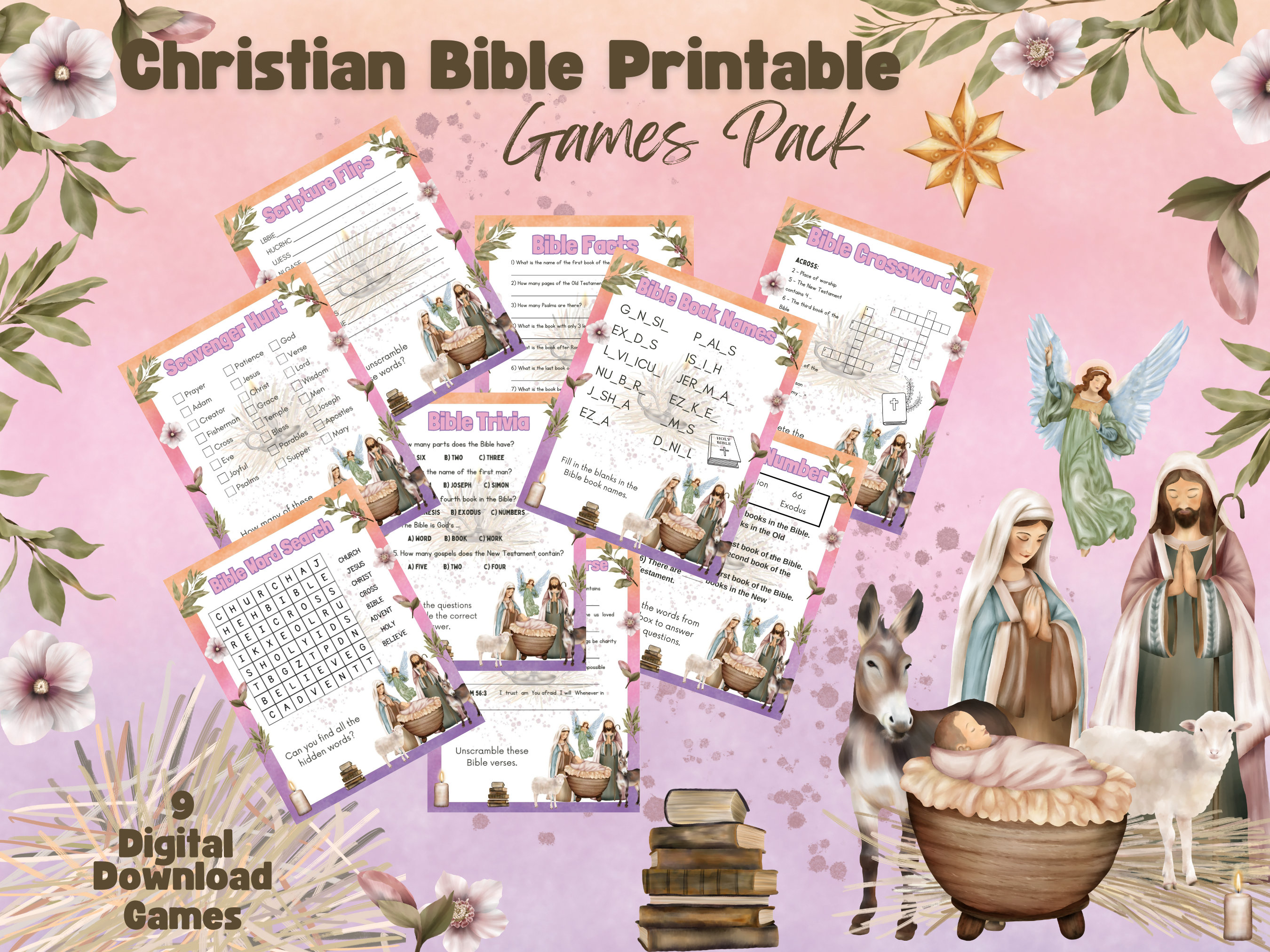Summer Vacation Bible Games Bundle Christian Youth Group Sunday School ...