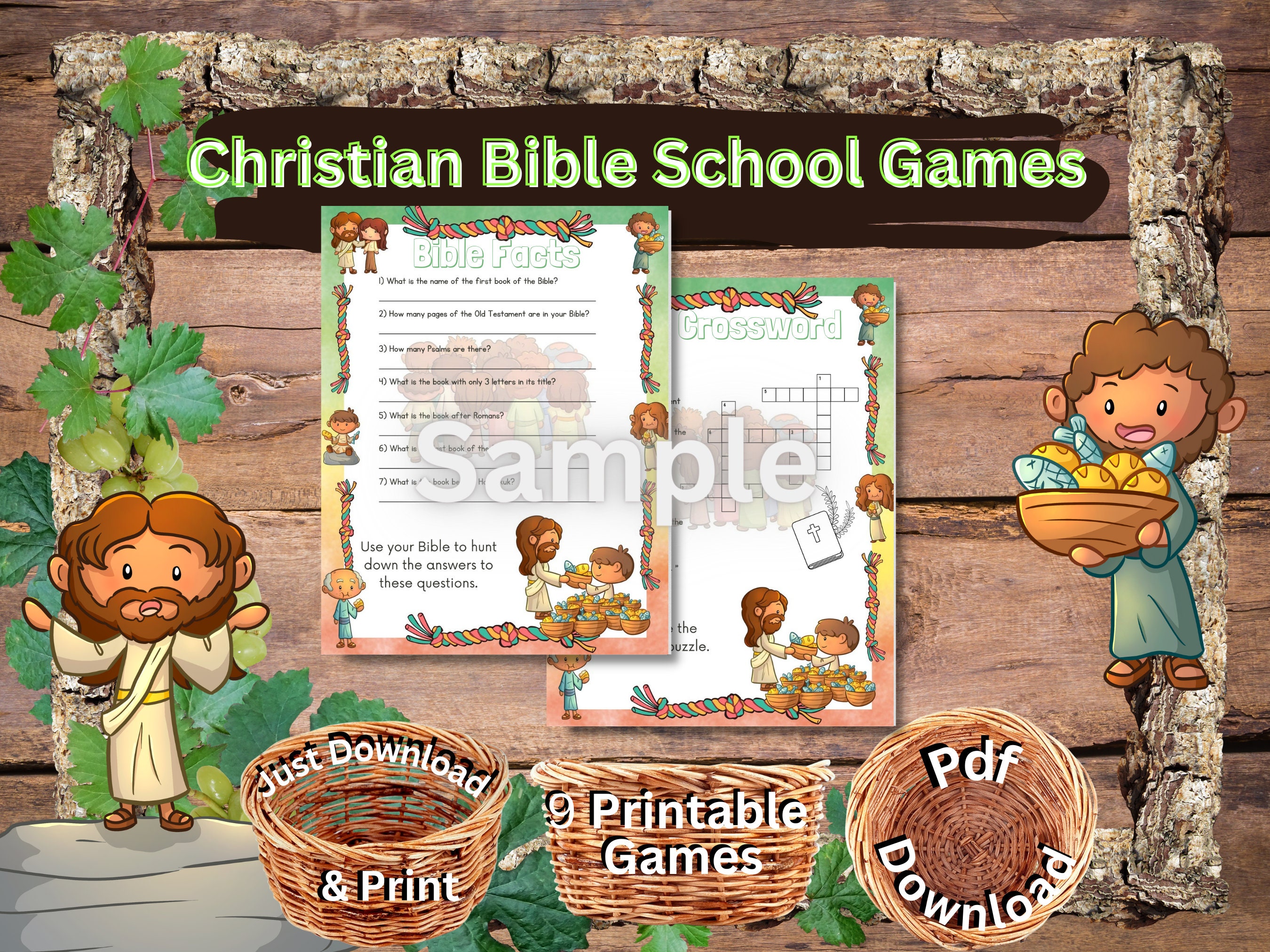 Christian Bible School Games Youth Group Printables Kids Sunday School ...