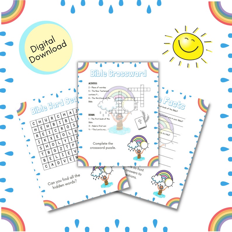 Printable Bible Games for Kids - 12 Kids Bible Youth Group Activity ...