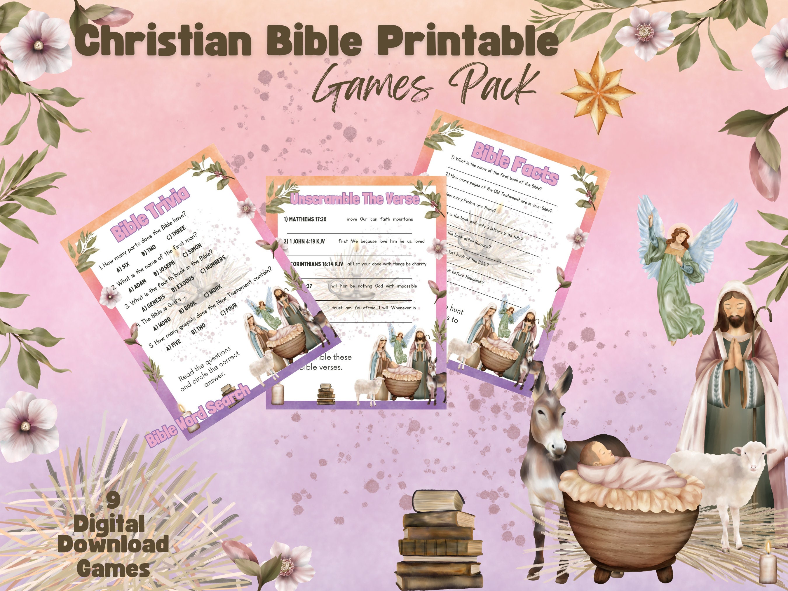 Summer Vacation Bible Games Bundle Christian Youth Group Sunday School ...