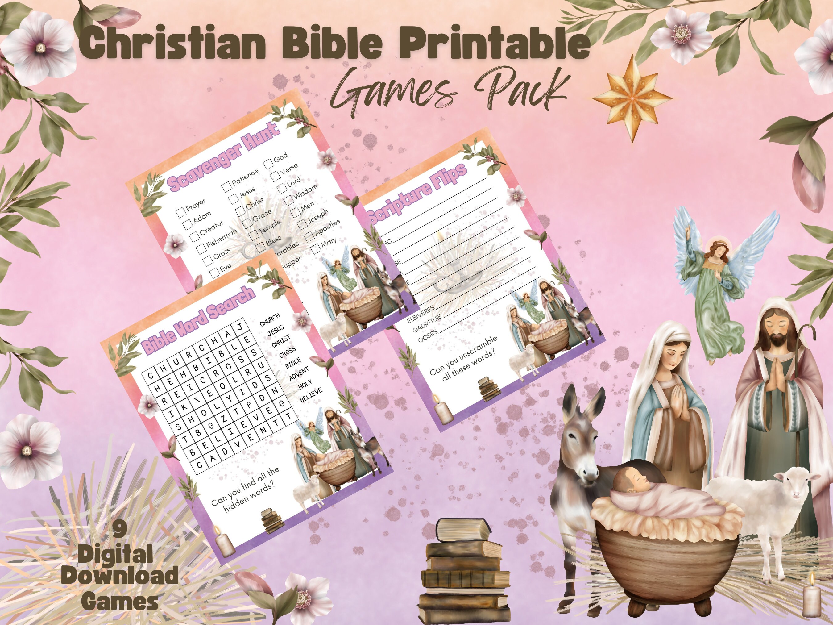 Summer Vacation Bible Games Bundle Christian Youth Group Sunday School ...