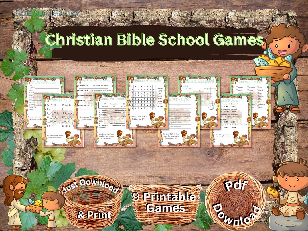 Christian Bible School Games Youth Group Printables Kids Sunday School ...
