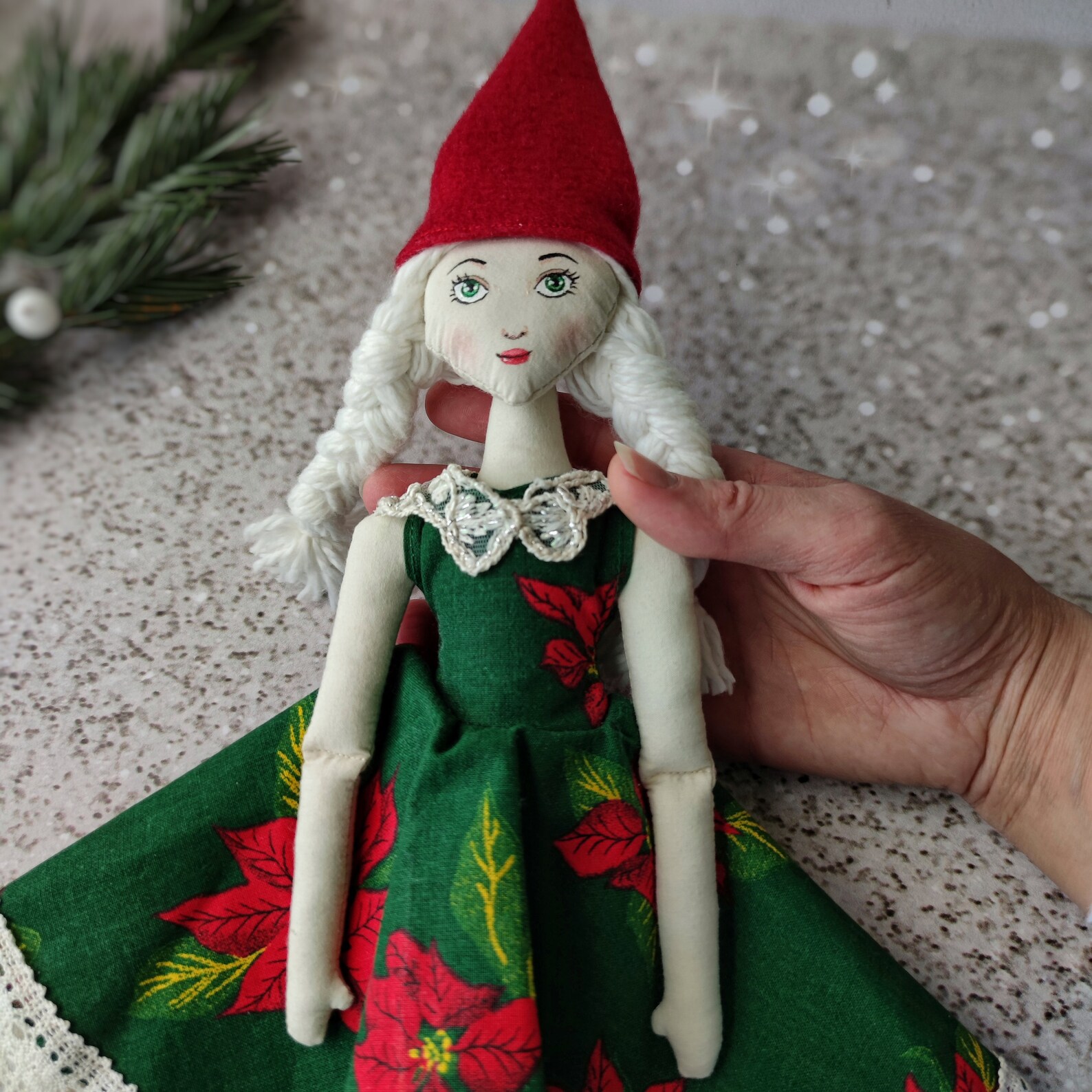 Elf girl doll that can sit on a shelf. Adorable Christmas | Etsy