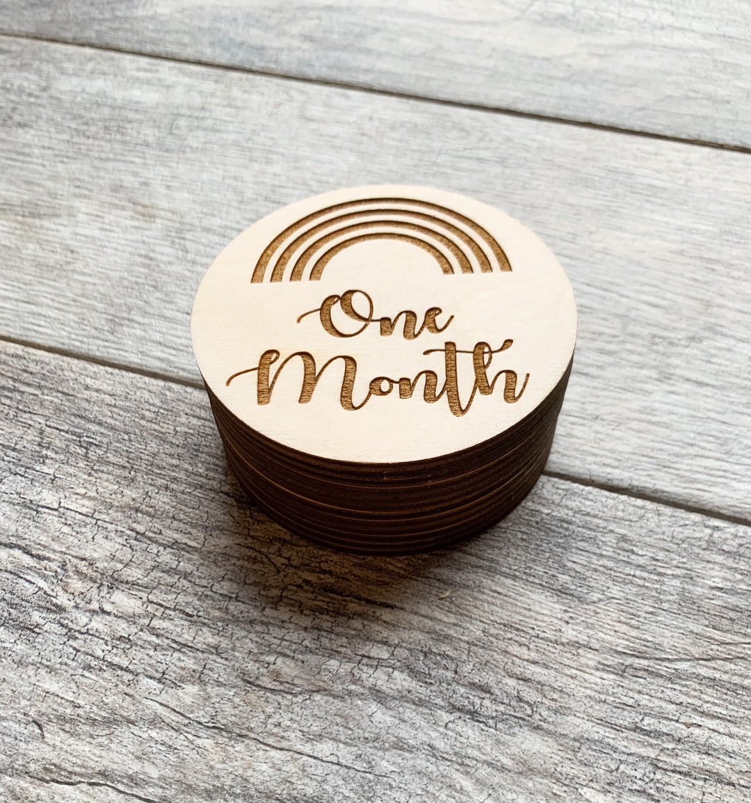 Rainbow Wooden Milestone Marker Monthly Milestones Rainbow Pregnancy ...