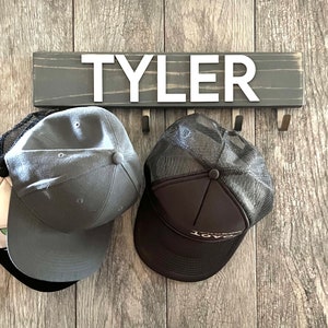Hat Holder Hat Rack Hat Display Boys Bedroom Personalized Custom Hat ...