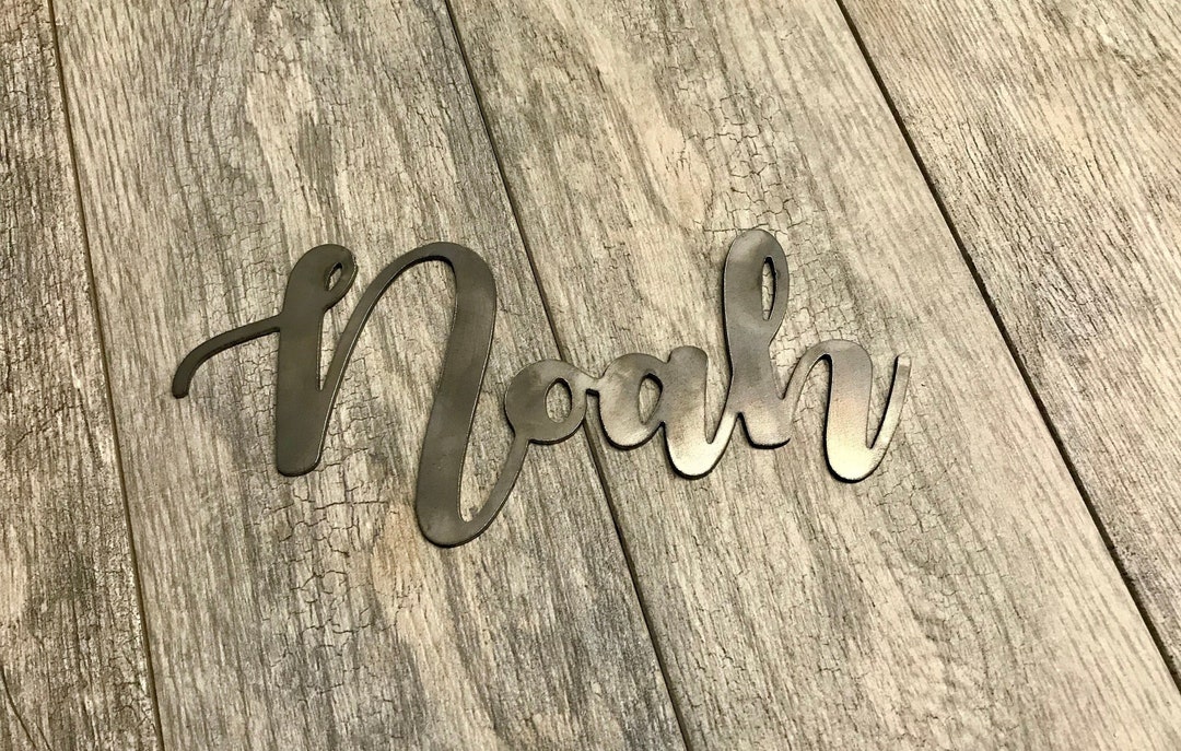 Personalized Metal Name Sign, Custom Nursery Name Sign, Metal Last Name ...