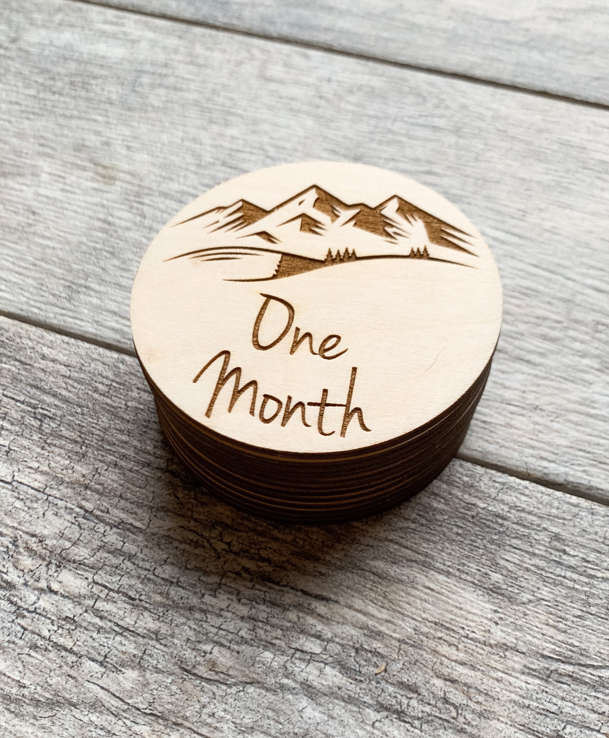 Wood Baby Milestone Cards Discs Baby Photo Props Wooden Milestone ...