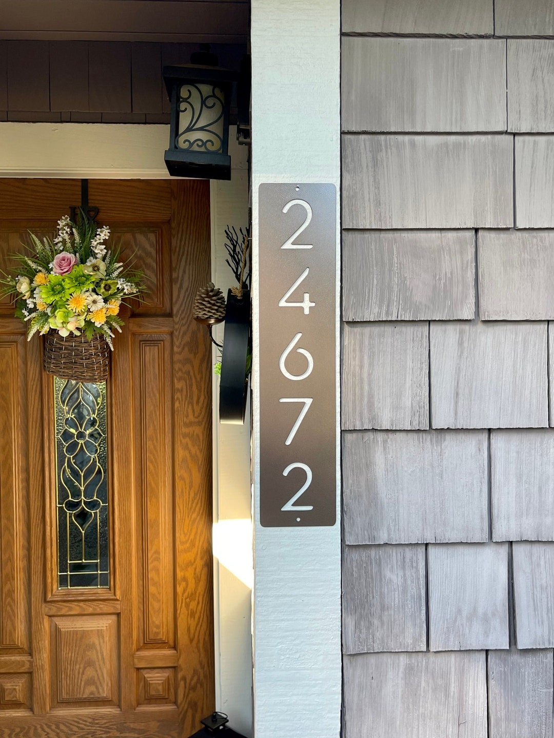 Metal Address Sign Modern Address Sign Outdoor Address Sign House ...