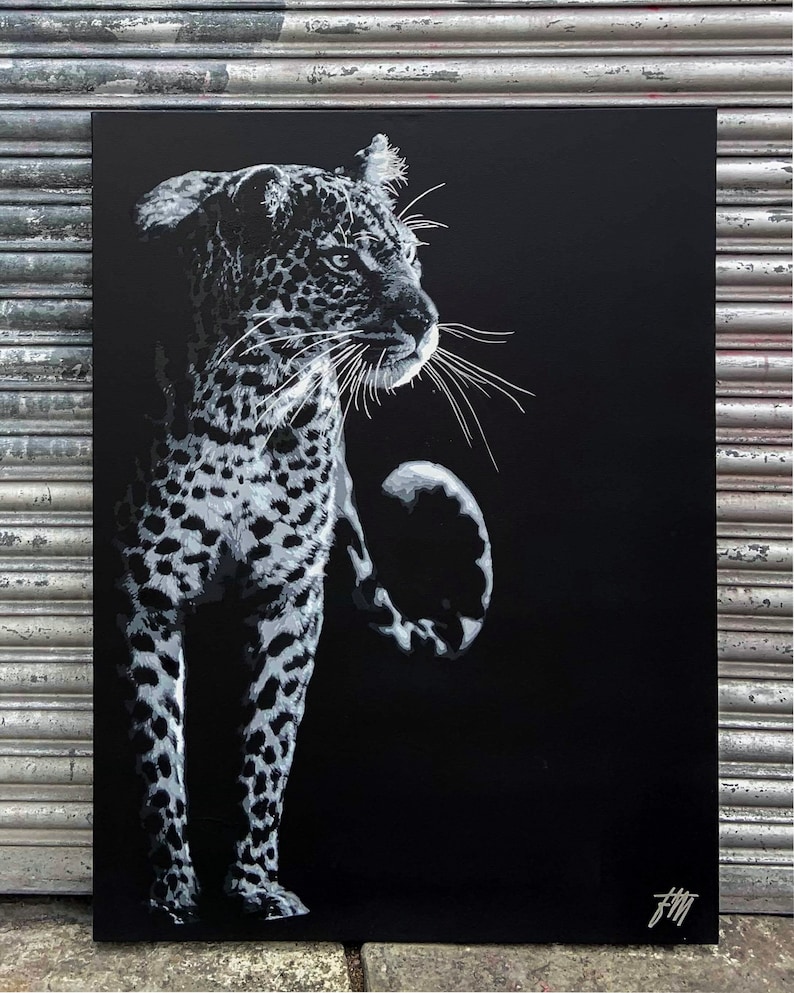 Large Original Leopard Spray Paint Canvas / Painting / Wall - Etsy