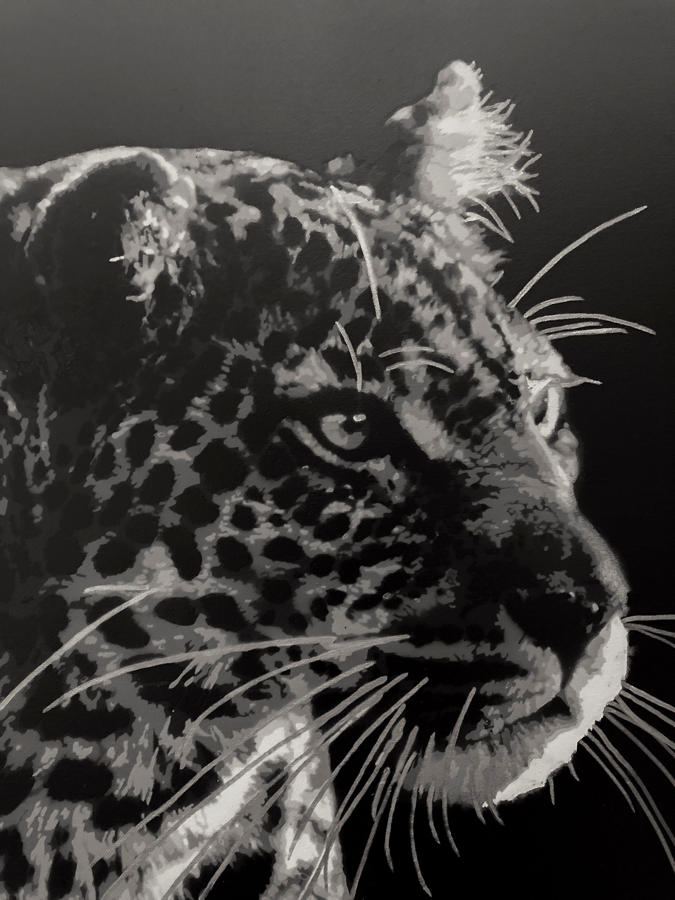 Gran original Leopard Spray Paint Canvas / Pintura / Arte de la pared ...