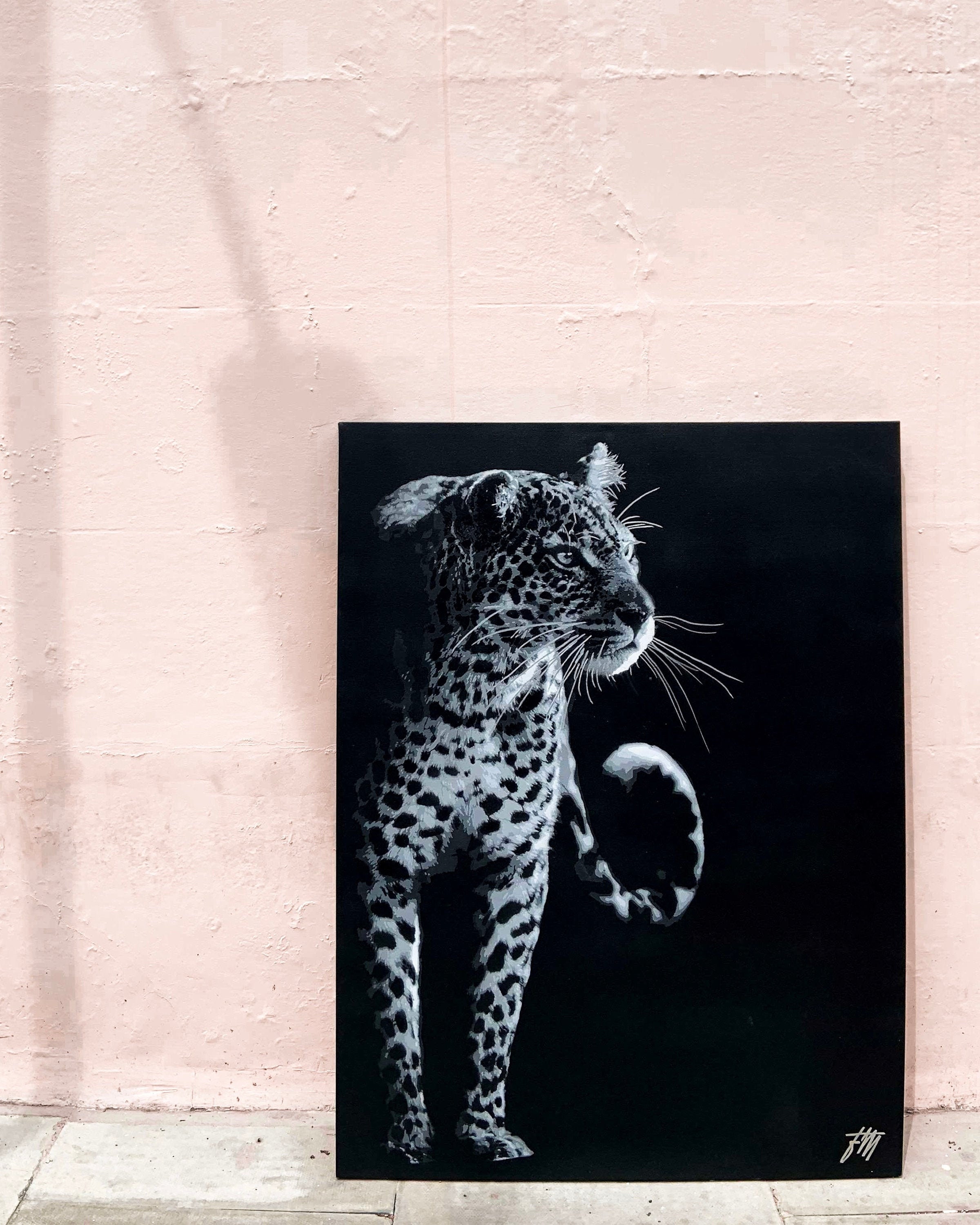Large Original Leopard Spray Paint Canvas / Painting / Wall Art ...