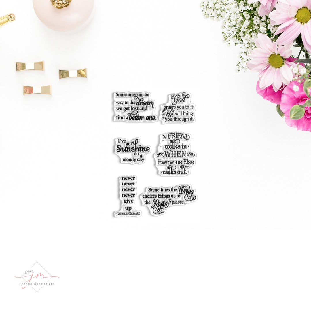 Inspiration Stamp Set | Clear Stamps | Quotes Stamp | Thinking of You ...