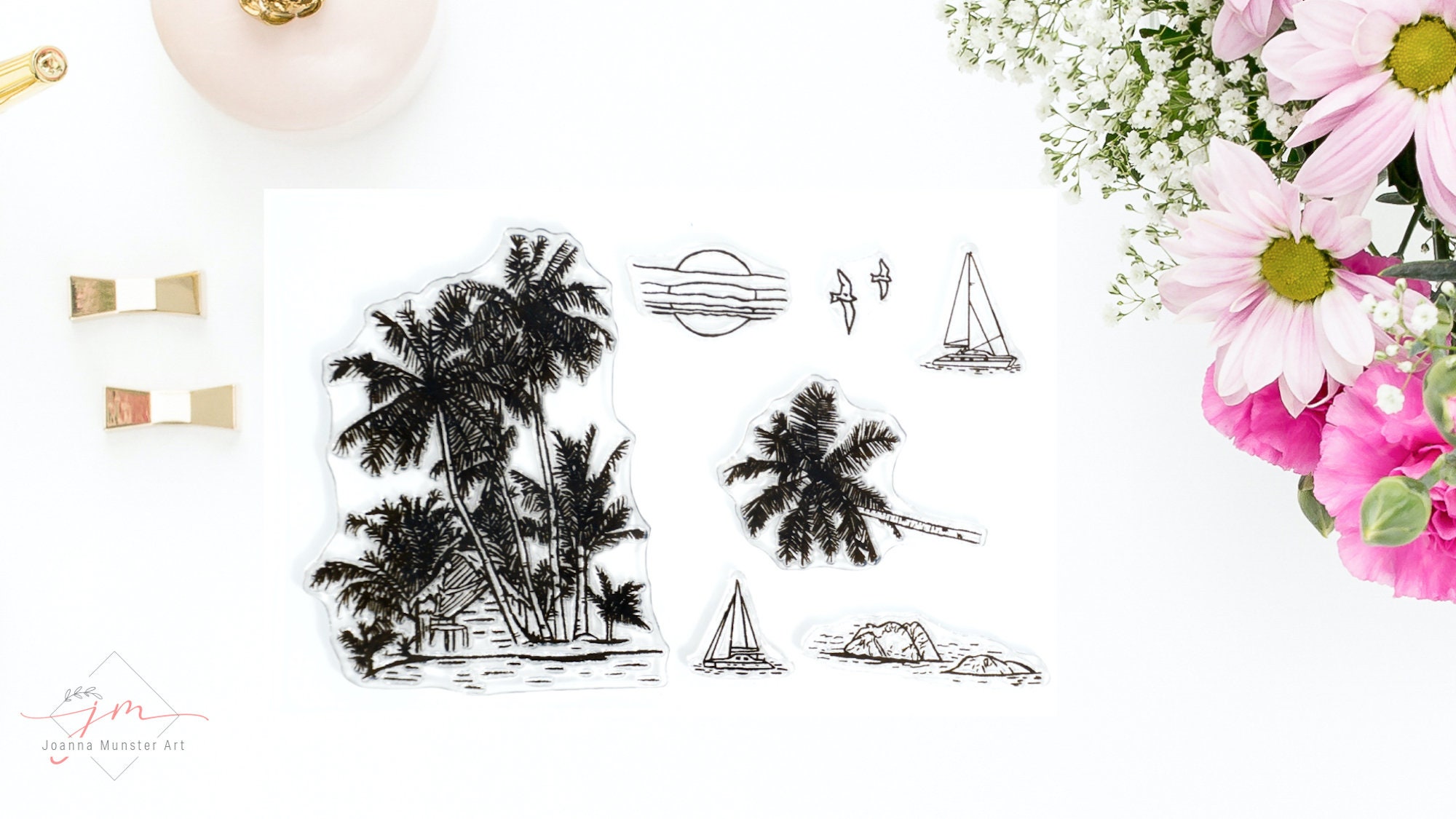 Tropical Stamp Set | Summer Stamp Set | Tropical Stamps | Beach ...
