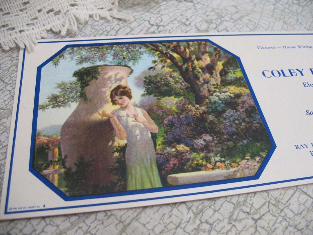 Stunning Art Deco Advertising Paste Board Sign Colby Electrical Co ...