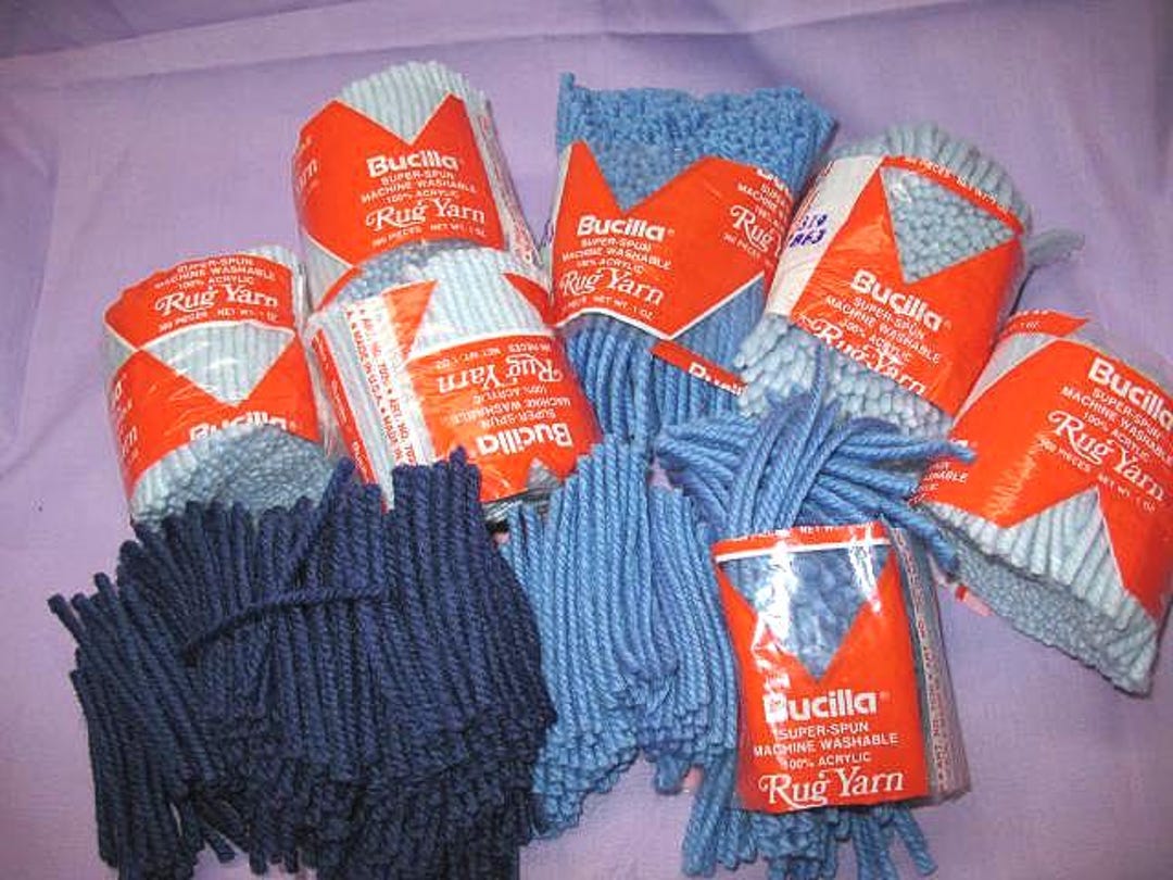 Lot of Latch Hook Yarn Bucilla Super Spun Acrylic in Shades of Blue - Etsy
