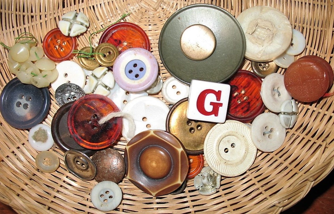 Vintage Buttons Shabby Time Worn Scruffy Grungy Junk Drawer Farmhouse ...