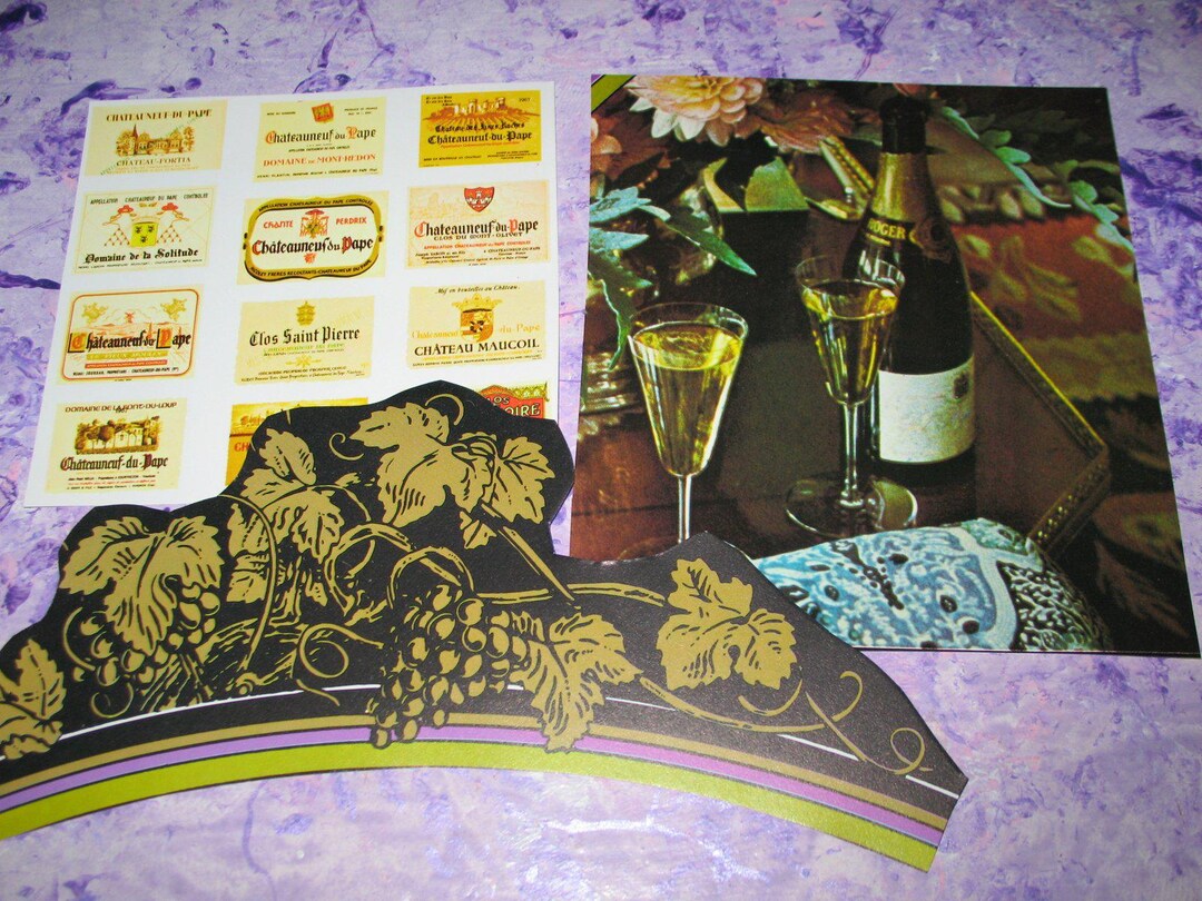 Vintage Paper Ephemera Book Clippings Lot Grab Bag Wine Country Theme ...