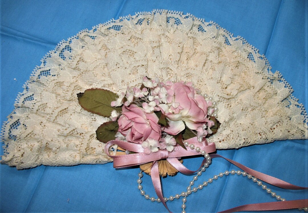 Vintage Handmade Decorative Fan Upcycled Bamboo & Paper Shabby - Etsy