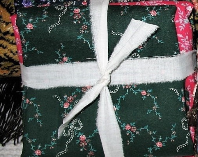 Vintage Calico Fabric 2 Bundles 1 Pound Sew Craft Quilt Slow Stitching ...