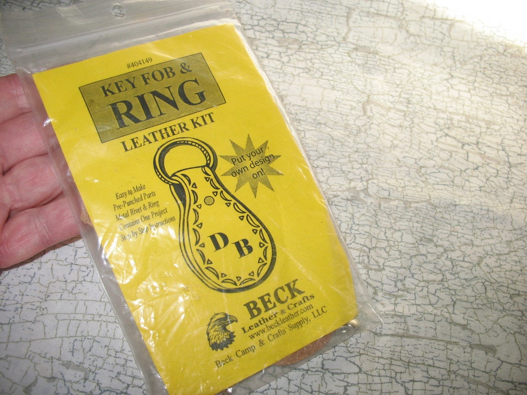 Vintage Key Fob and Ring Leather Craft Kit New in Package NOS by Beck ...