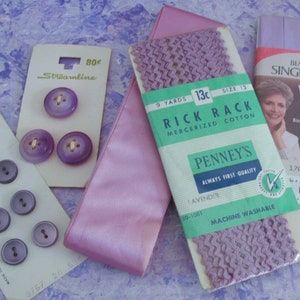 Adorable Tin Filled With Purple Sewing Notions Needle Book Thread ...