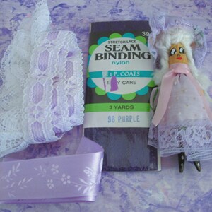 Adorable Tin Filled With Purple Sewing Notions Needle Book Thread ...