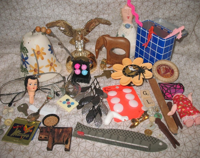 Big Junk Drawer LOT Assemblage Art Strange Quirky Weird Puzzling ...