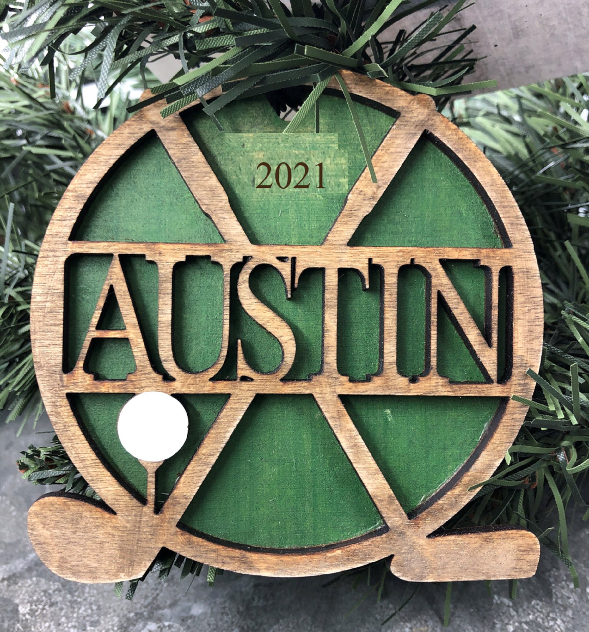 Personalized Golf Ornament Laser Cut and Engraved Wood Golf | Etsy