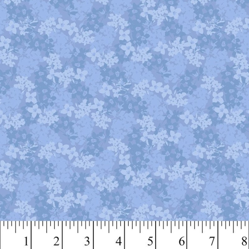 Blue Floral Fabric - Etsy