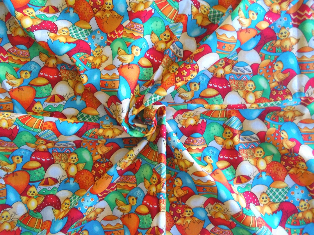 Easter Material, Easter Fabric, Chicken Fabric, Easter Egg Material ...