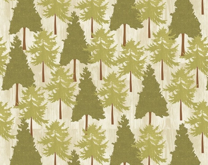 Tree Fabric by the Yard, Woodland Tree Fabric, Pine Tree Fabric, Forest ...