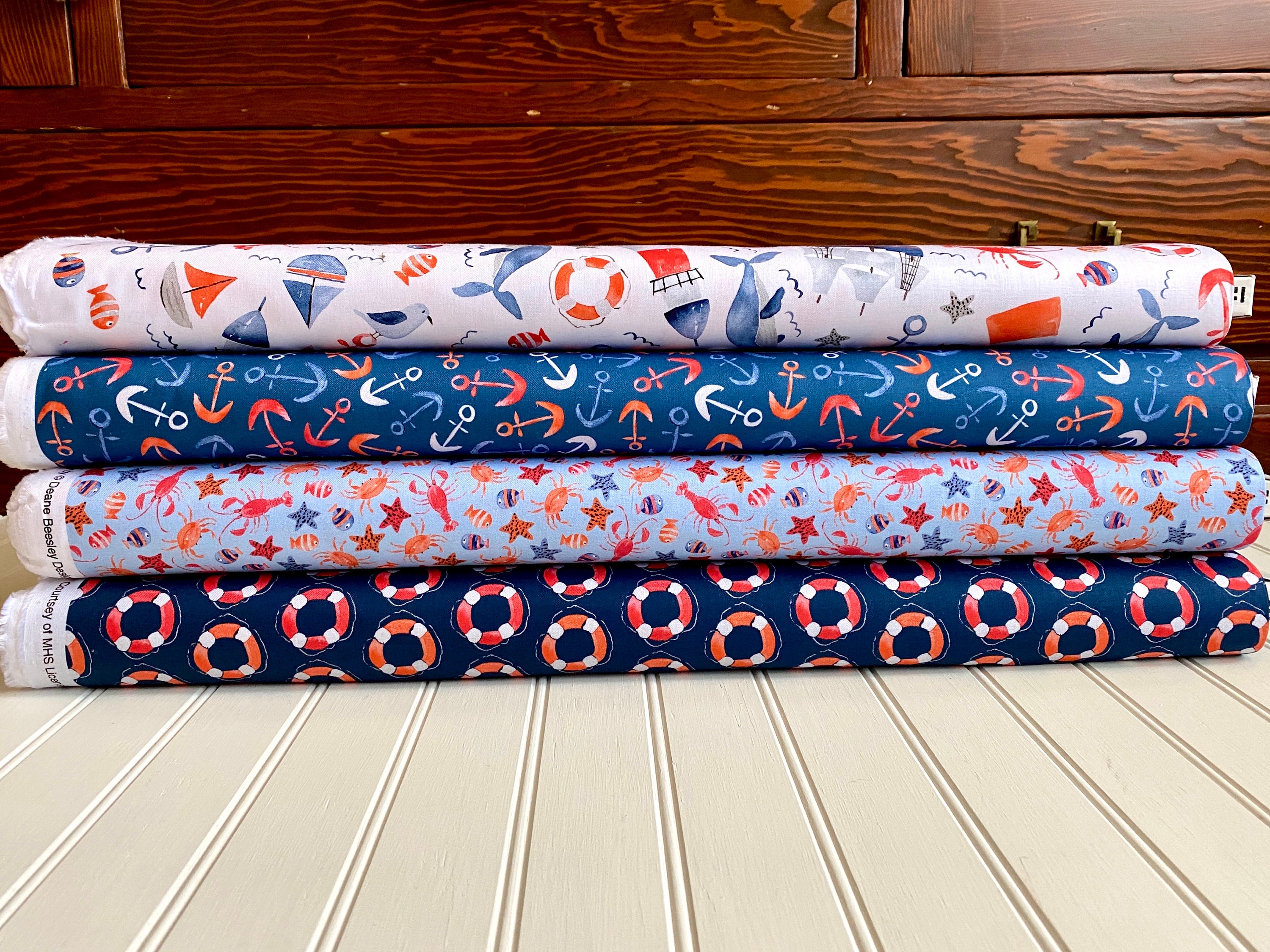 Sea Creature Quilting Fabric, Under the Sea Material, Lobster Crabs ...