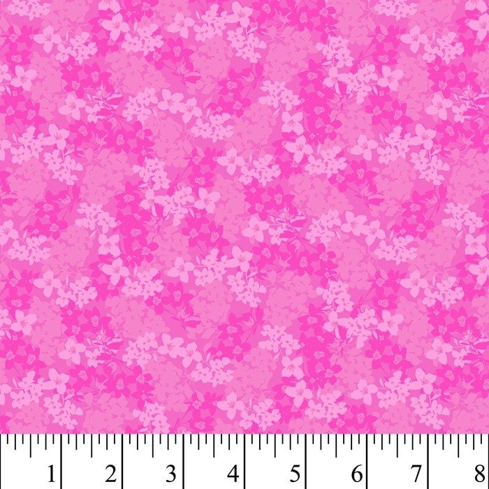 Pink Floral Fabric, Pink Cotton Quilting Fabric, Pink Blender Fabrics ...