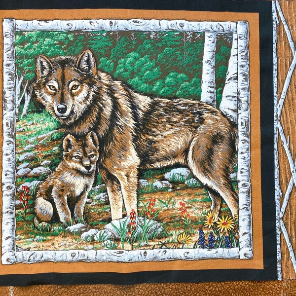 Wolf Fabric Panel - Etsy