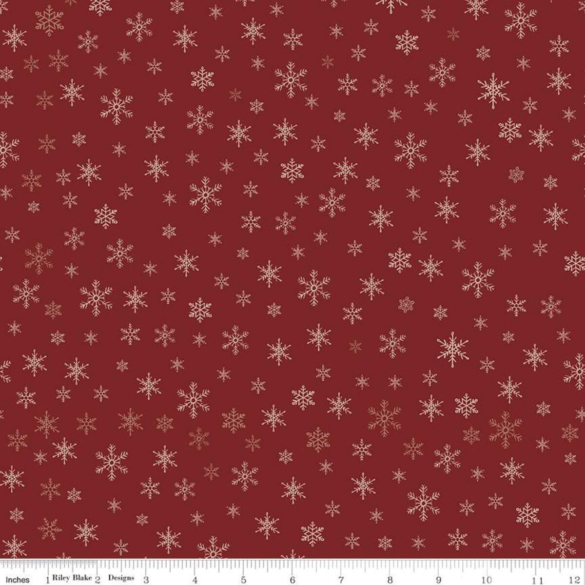 Snowflake on Red, Christmas Snowflake Fabric, Snowflake Material, Red ...