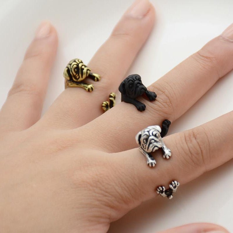 Pug Ring, Dog Pug Ring, Pug Gifts, Pug Jewelry, Pet Jewelry, Pet ...