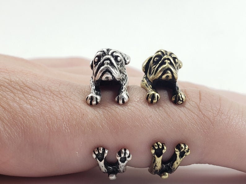 Pug Ring, Dog Pug Ring, Pug Gifts, Pug Jewelry, Pet Jewelry, Pet ...