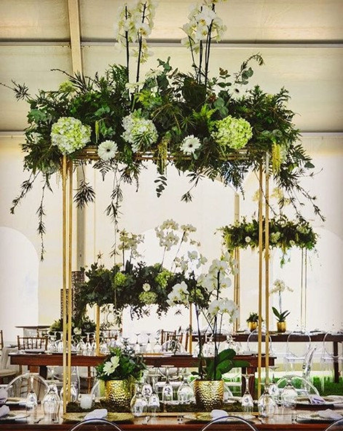 Matte Gold Metal Rectangular Tall Centerpiece/geometric Stand - Etsy